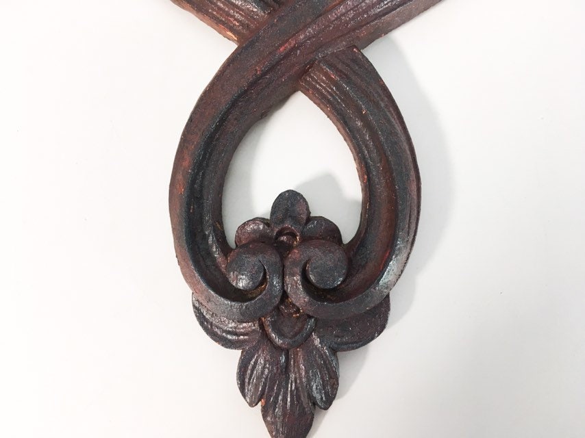 Vintage Syroco Wood Shelf - Reddish Brown Wood Shelf - Syracuse ...