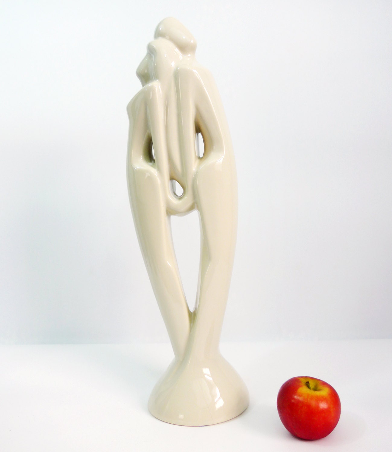 Vintage Haeger TALL Statue - Ivory Man Woman Back to Back - Pair People ...