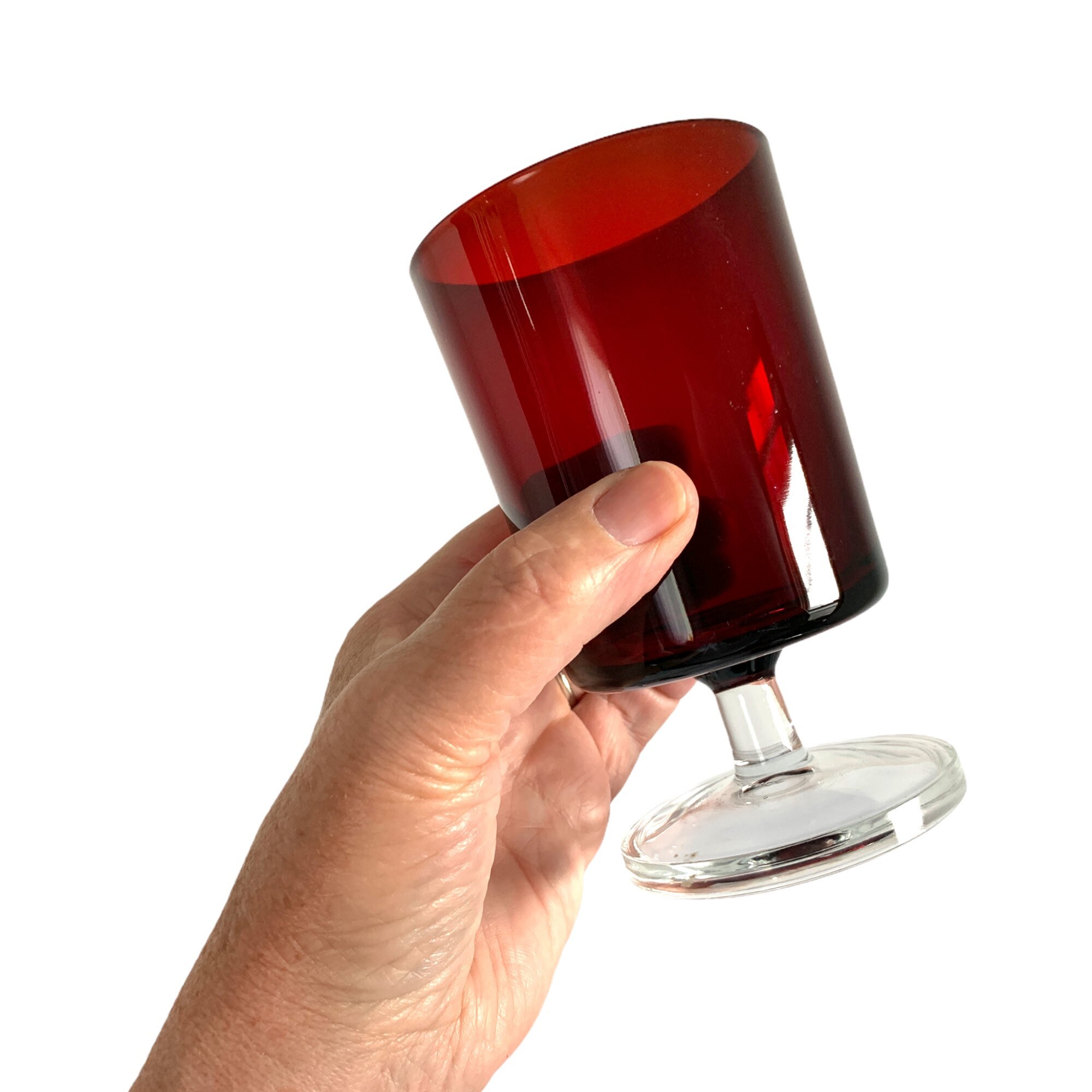 Antique Red Glass Goblets