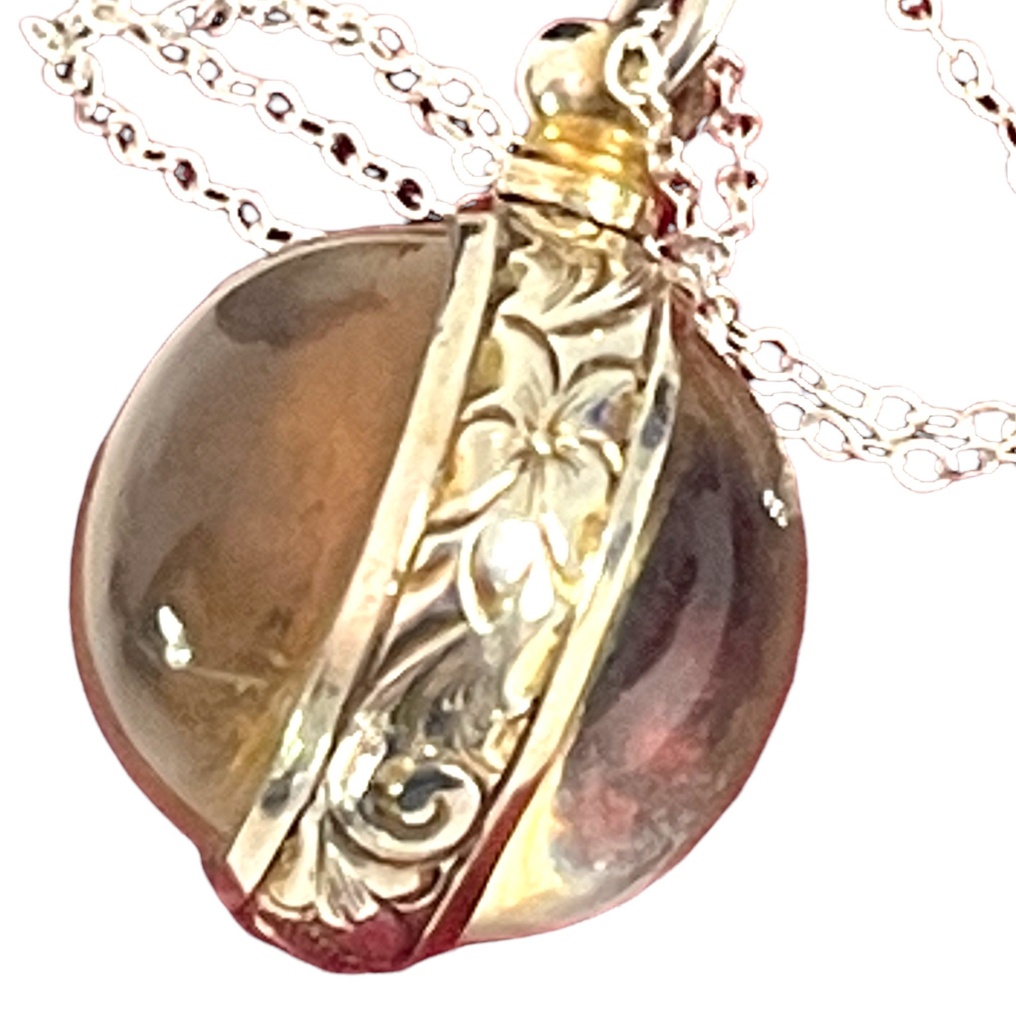 Antique Round Sphere Locket Pendant w/ 2 Photos - Retro Silver & Glass ...