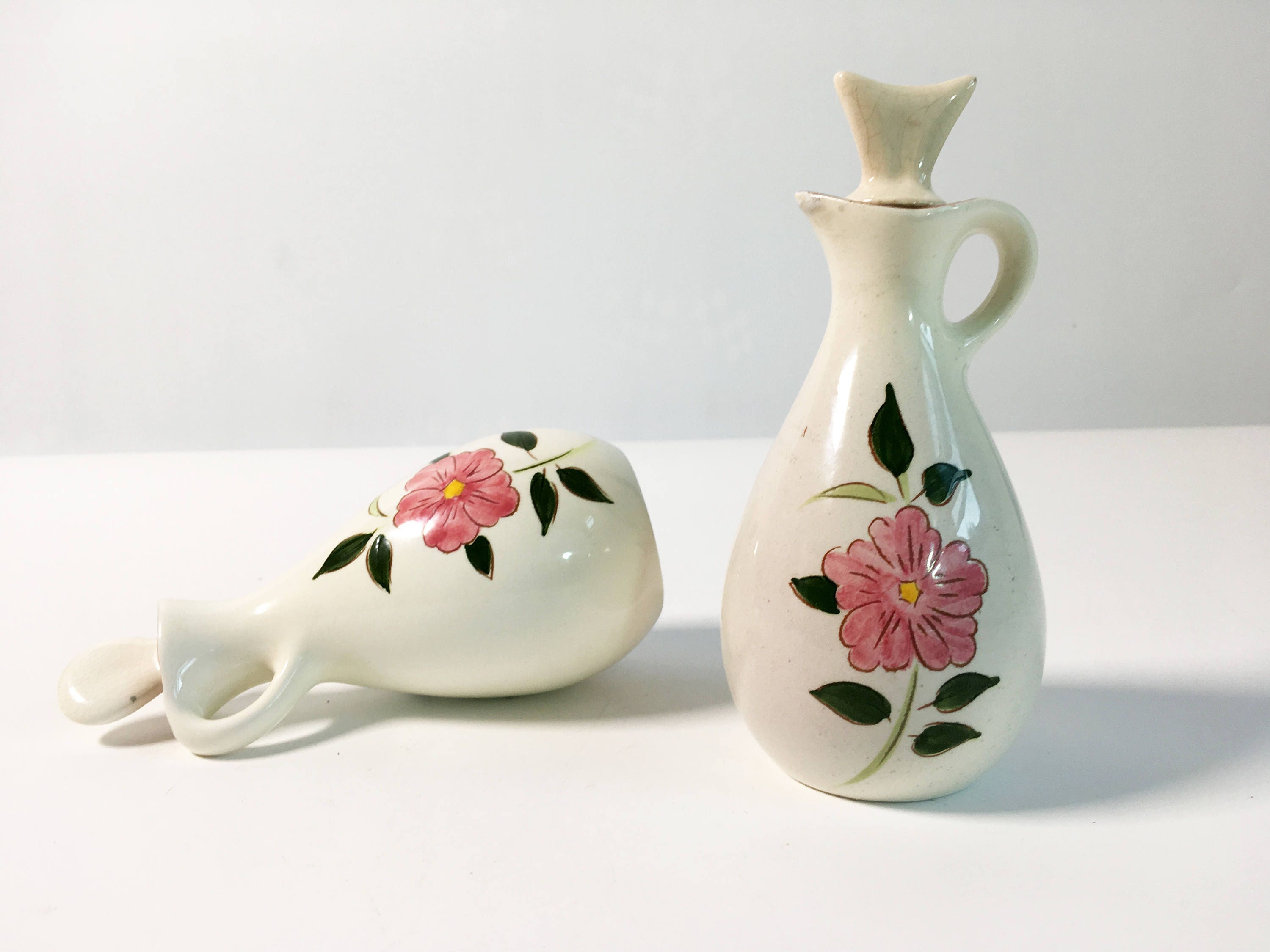 Mid Century Stangl Wild Rose Cruet Set - Oil & Vinegar Cruets by Stangl ...