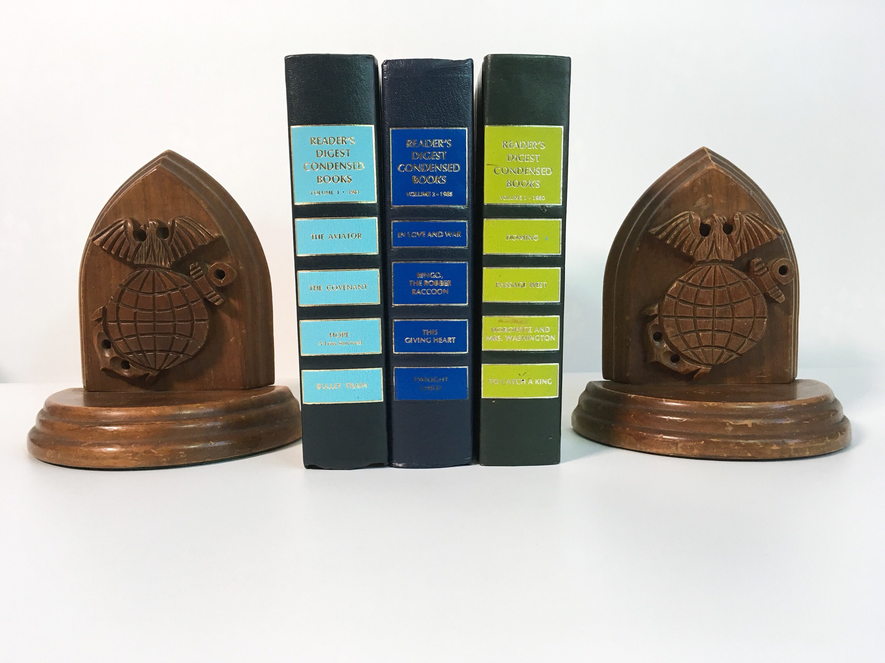 Vintage 2 Wood Nautical Bookends - Pair of Carved Wood Bookends - Two ...