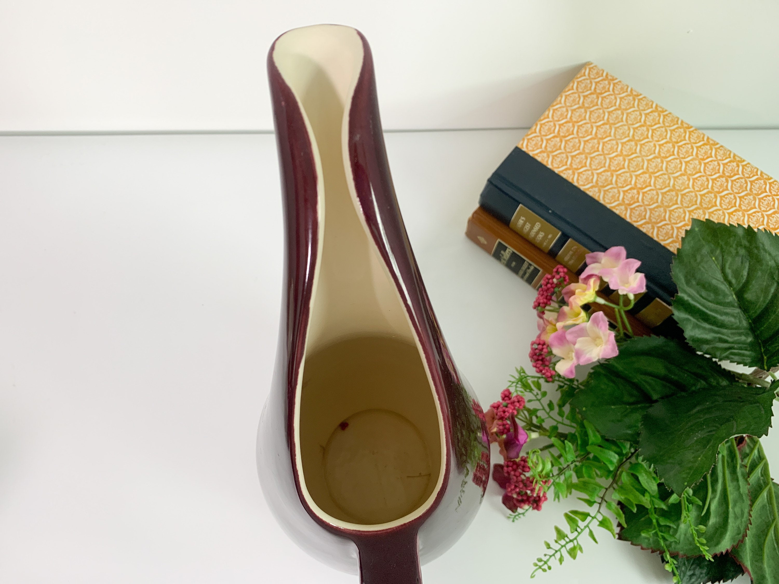 Vintage Lotus Bronze Red Wing Pottery Mid century Stretch Spout Ceramic ...