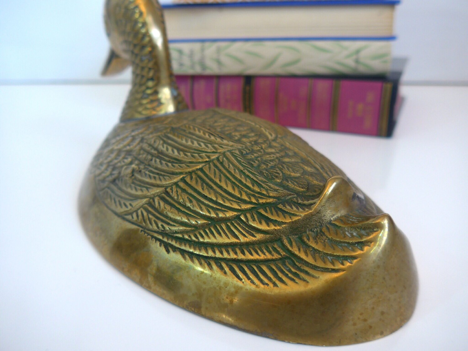 Vintage Etched Brass Duck - Life Sized Solid Brass Duck - Animal ...