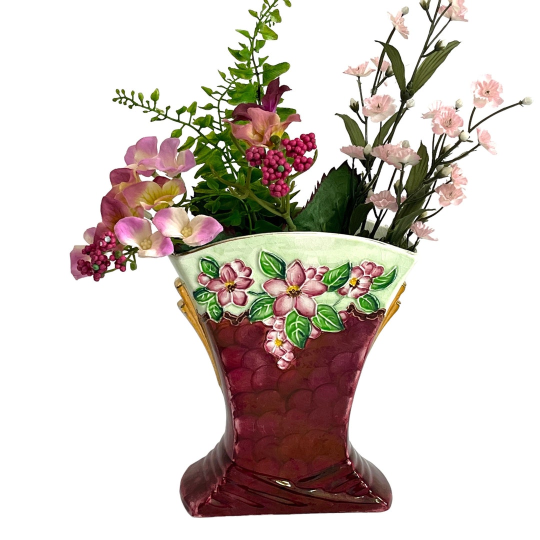 Vintage Art Deco Maling Fan Vase: Newcastle England Pottery, Spring ...