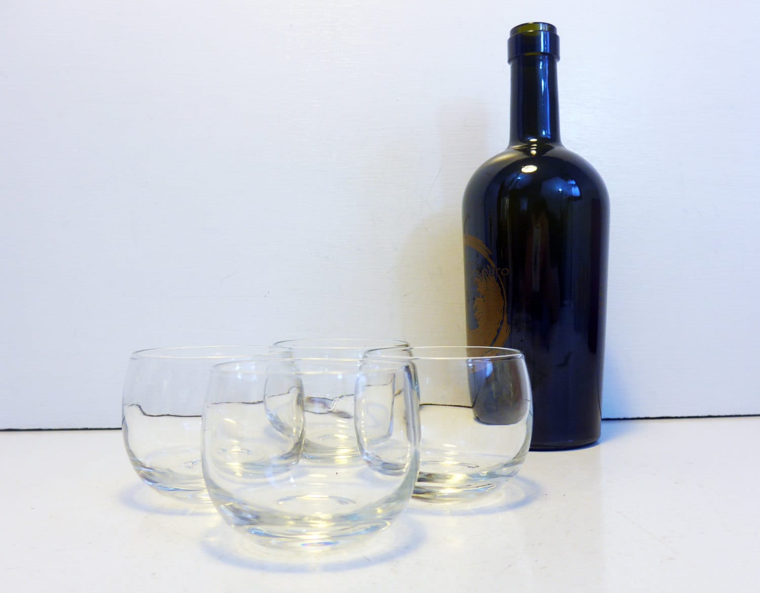 Roly Poly Set 4 Clear Glass Mid Century Roly Poly Glasses - Vintage ...