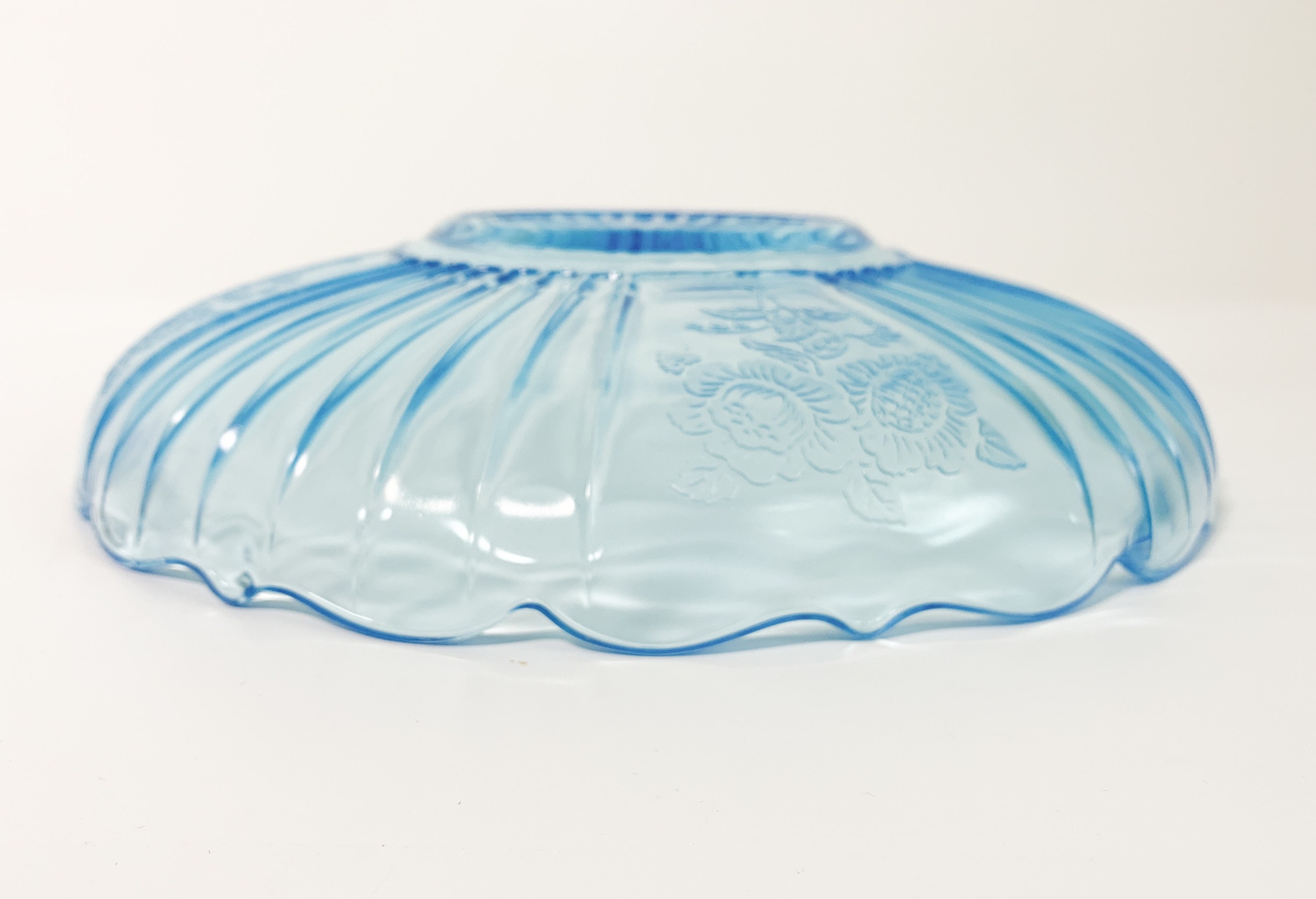 Vintage Mayfair Blue Low Bowl by Anchor Hocking Depression Glass ...