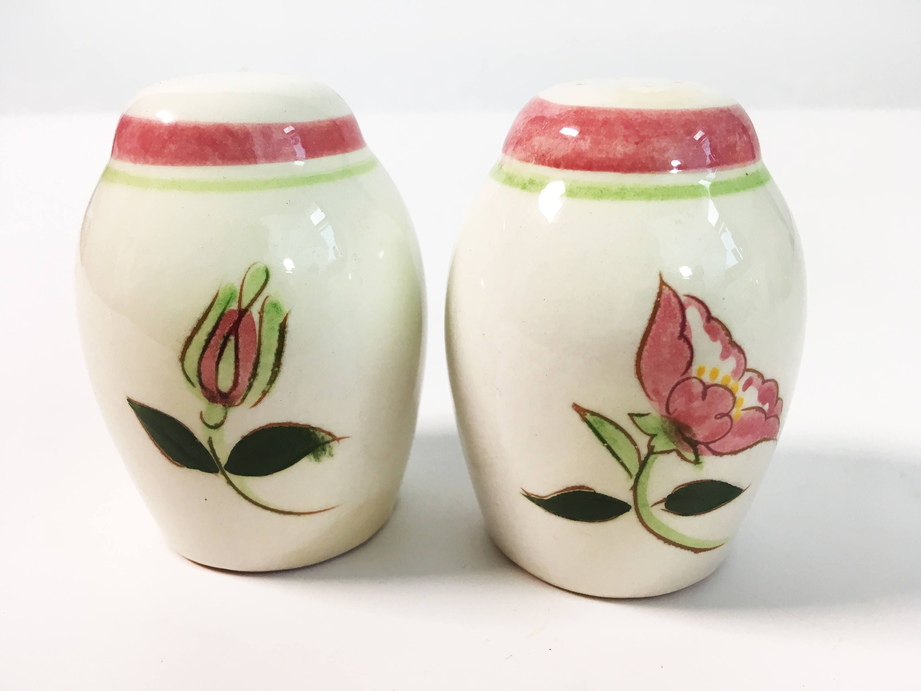 Mid Century Stangl Wild Rose Salt & Pepper Shaker Set - Vintage Pottery ...