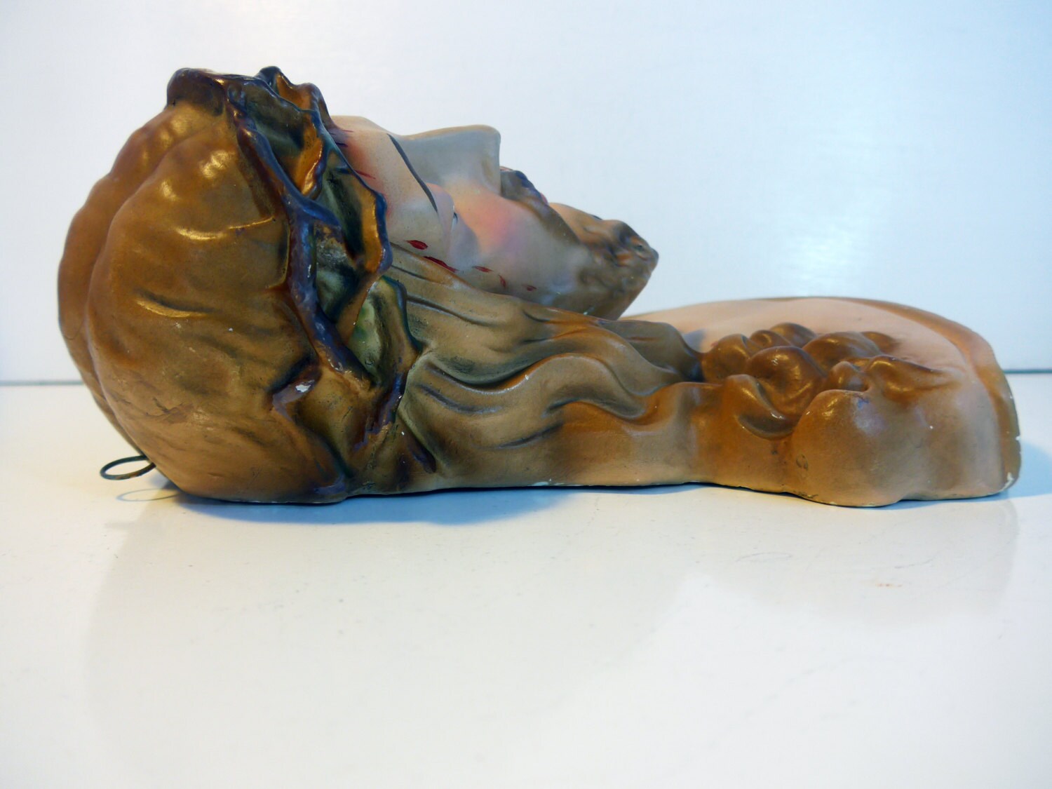 LARGE Jesus Wall Plaque Chalkware - Vintage Plaster Wall Decor Ecce ...