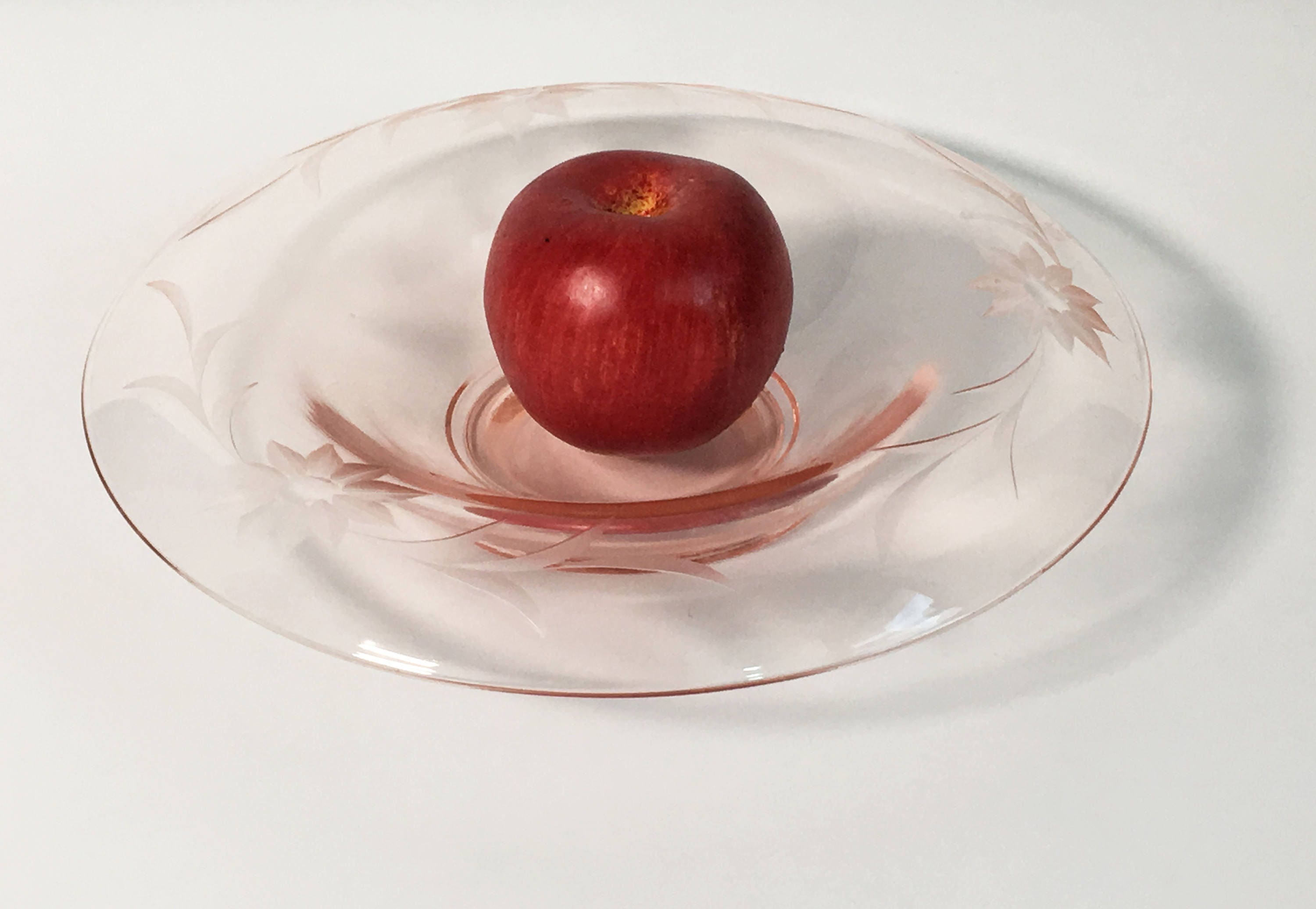 Vintage / Antique Rolled Edge Console Glass Bowl - Pink Depression ...