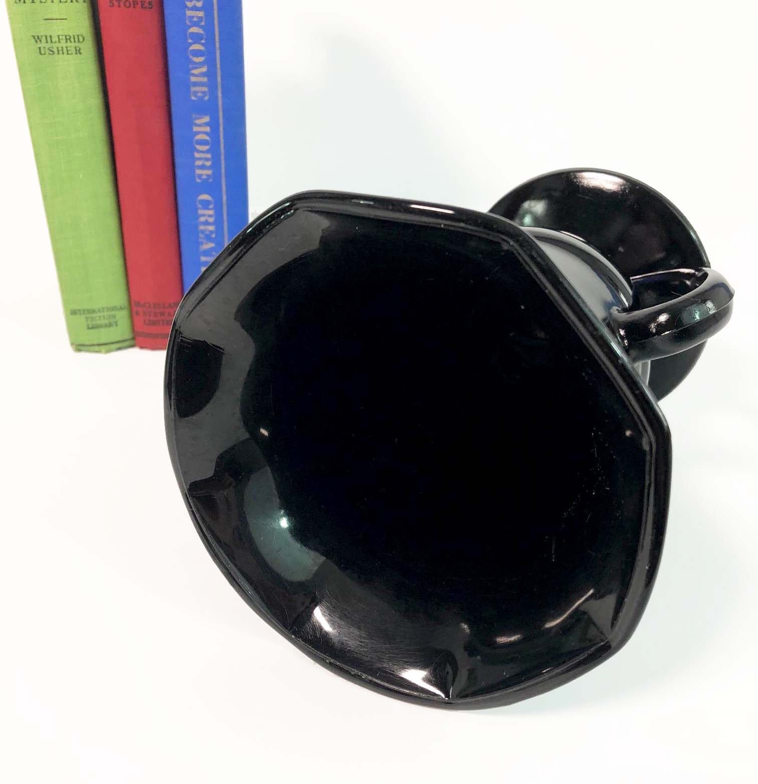 Black Amethyst Depression Glass Double Handled Footed Vase - Trophy ...
