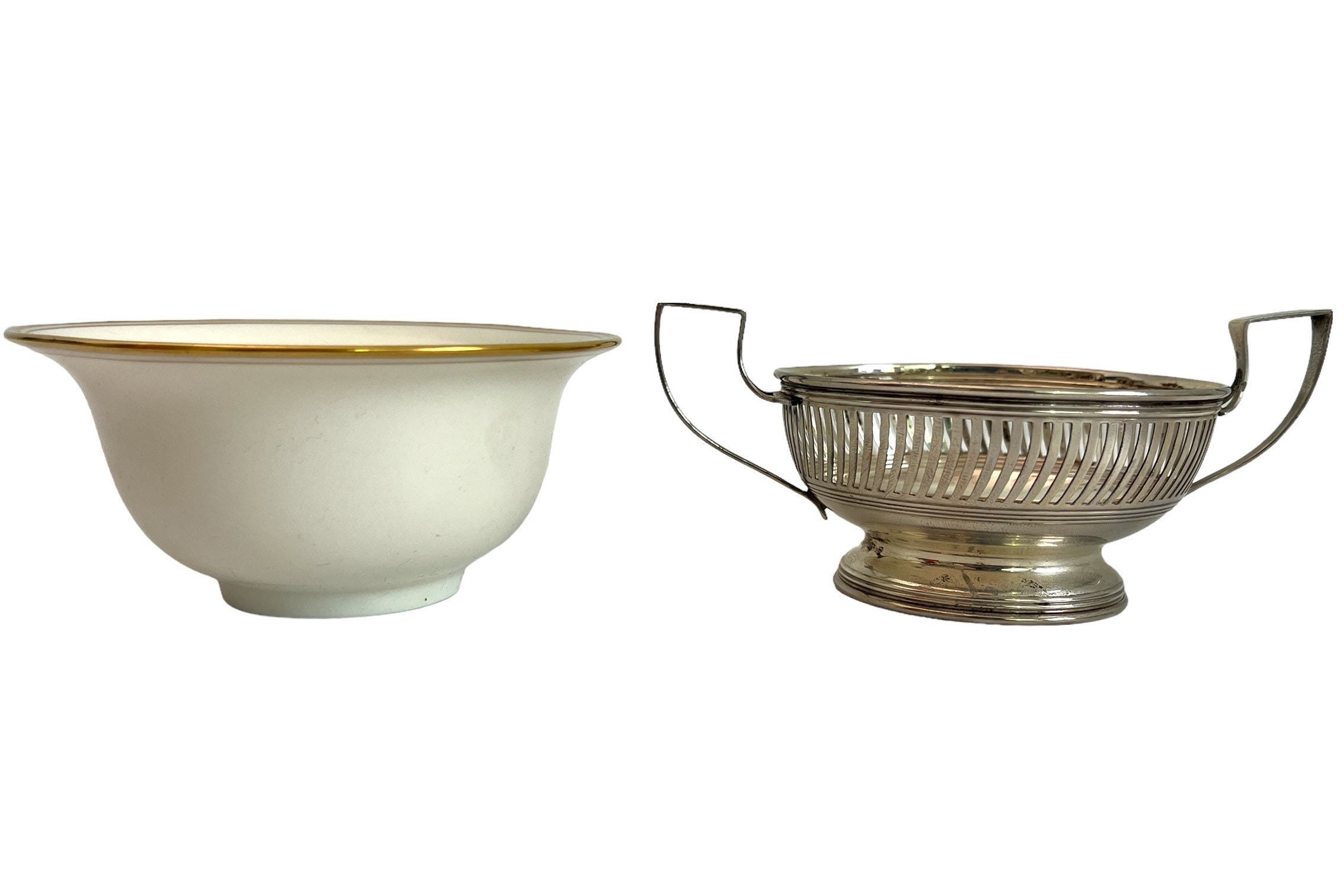 10 GORHAM Sterling Silver Soup / Bouillon Cup Openwork Holders w/ 10 ...