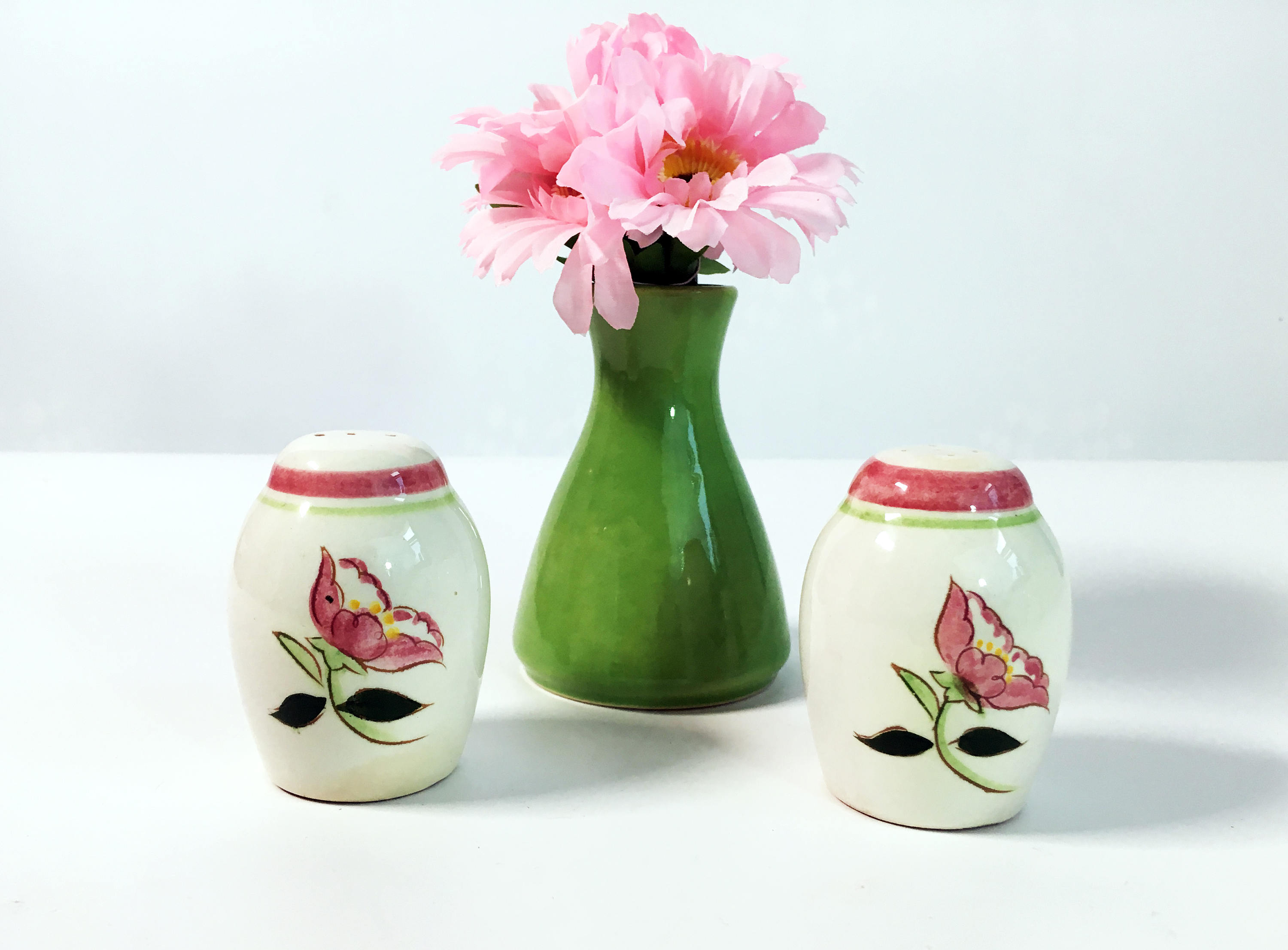 Mid Century Stangl Wild Rose Salt & Pepper Shaker Set - Vintage Pottery ...