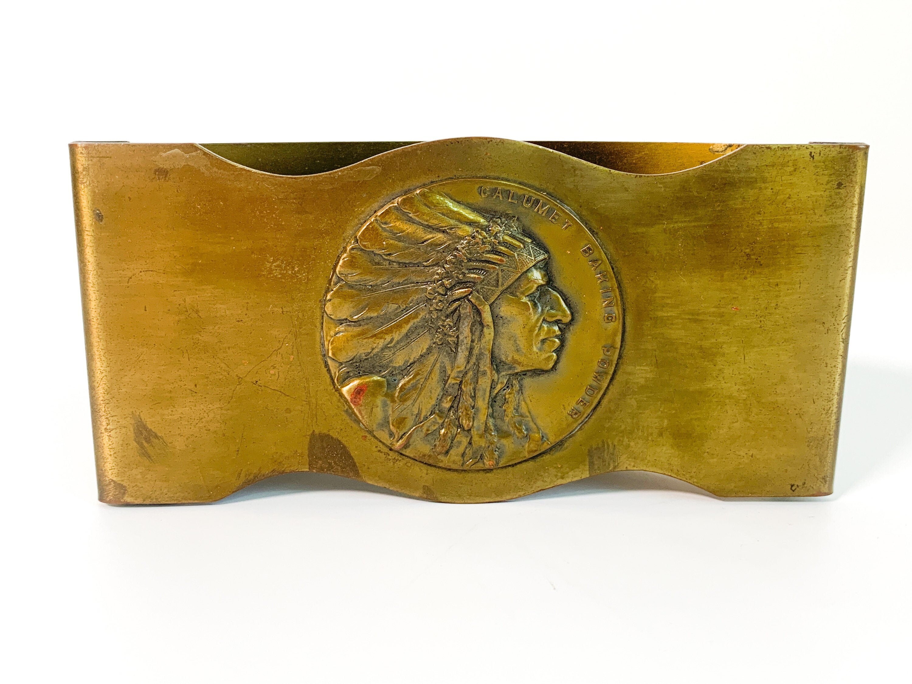 Antique Advertising Calumet Baking Powder Indian Chief Brass Circa ...