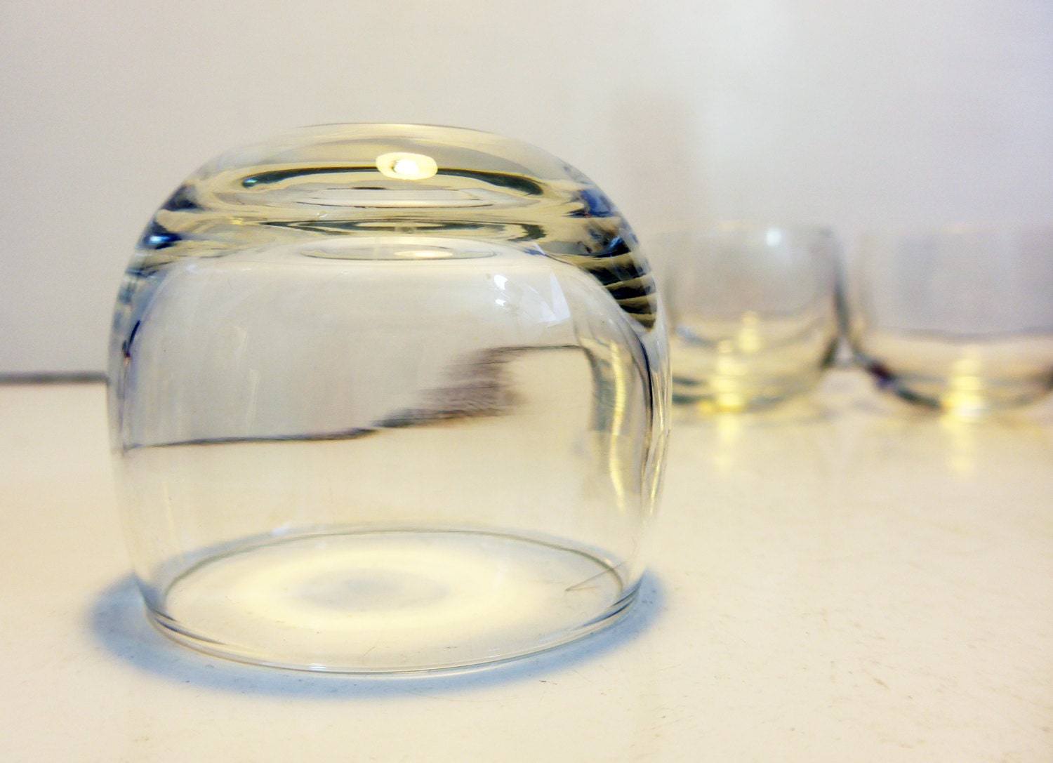 Roly Poly Set 4 Clear Glass Mid Century Roly Poly Glasses - Vintage ...