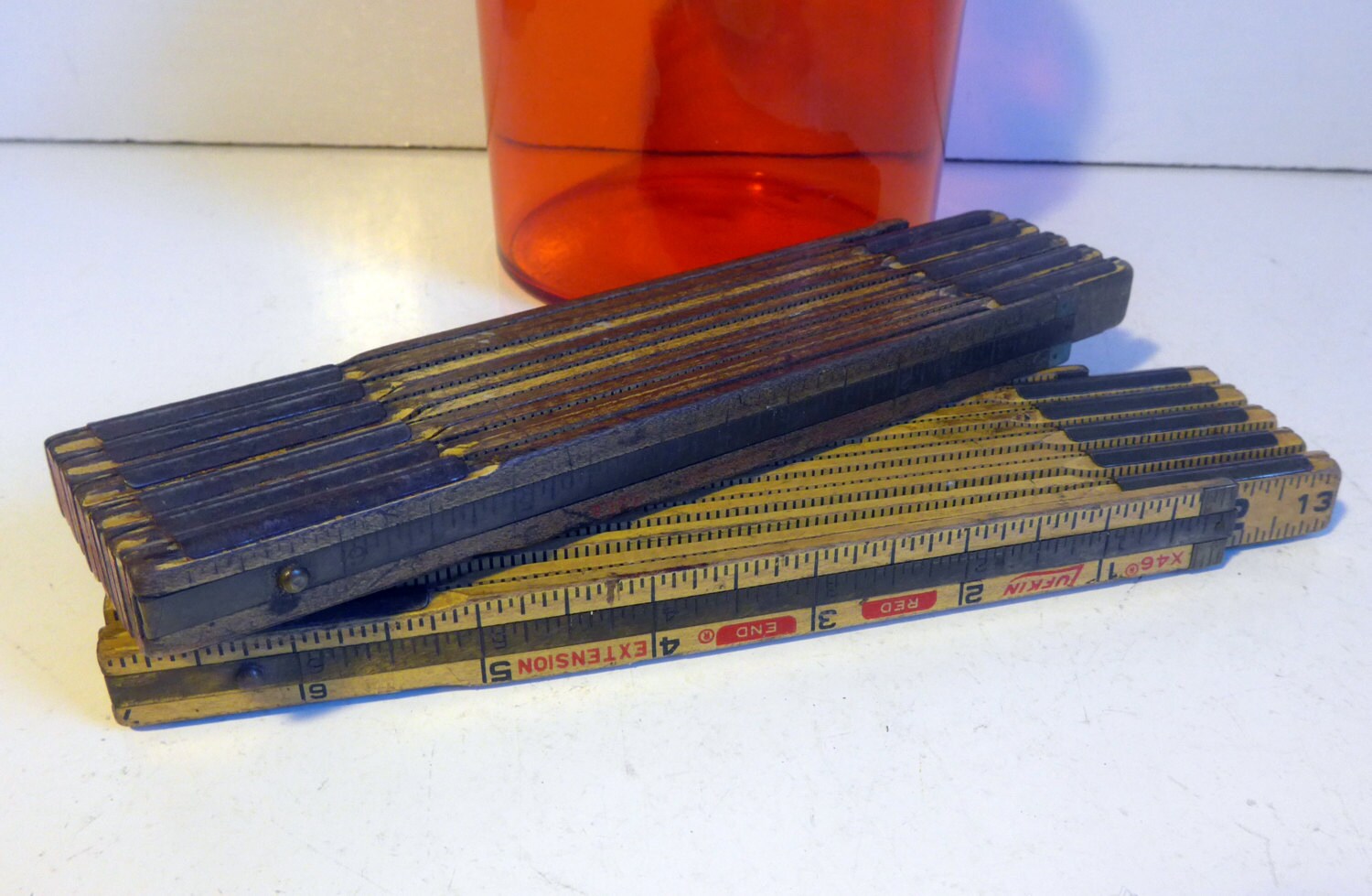 Vintage Wood & Metal Expandable Lufkin 72 RED END Extension Rule ...