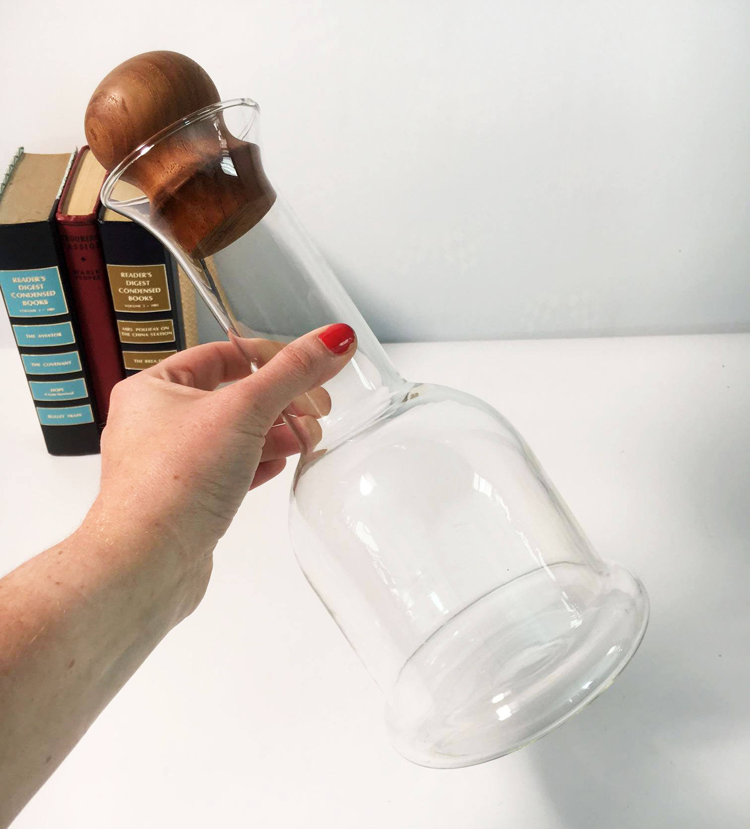 Vintage Dansk Glass Wine Carafe / Decanter with Teak Stopper Designed ...