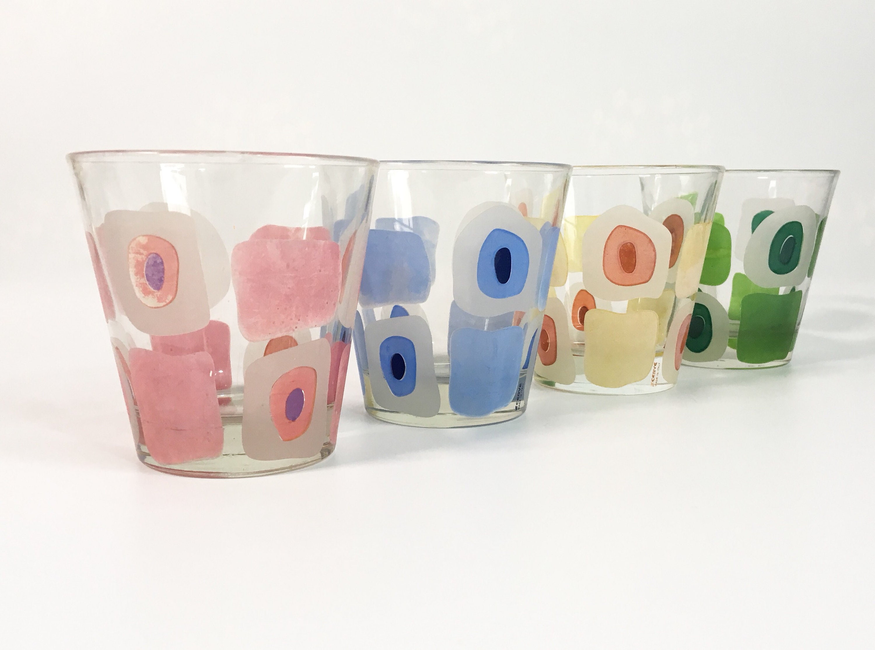 Vintage Set of 4 Cerve Cocktail Glasses - Atomic Barware Glasses ...