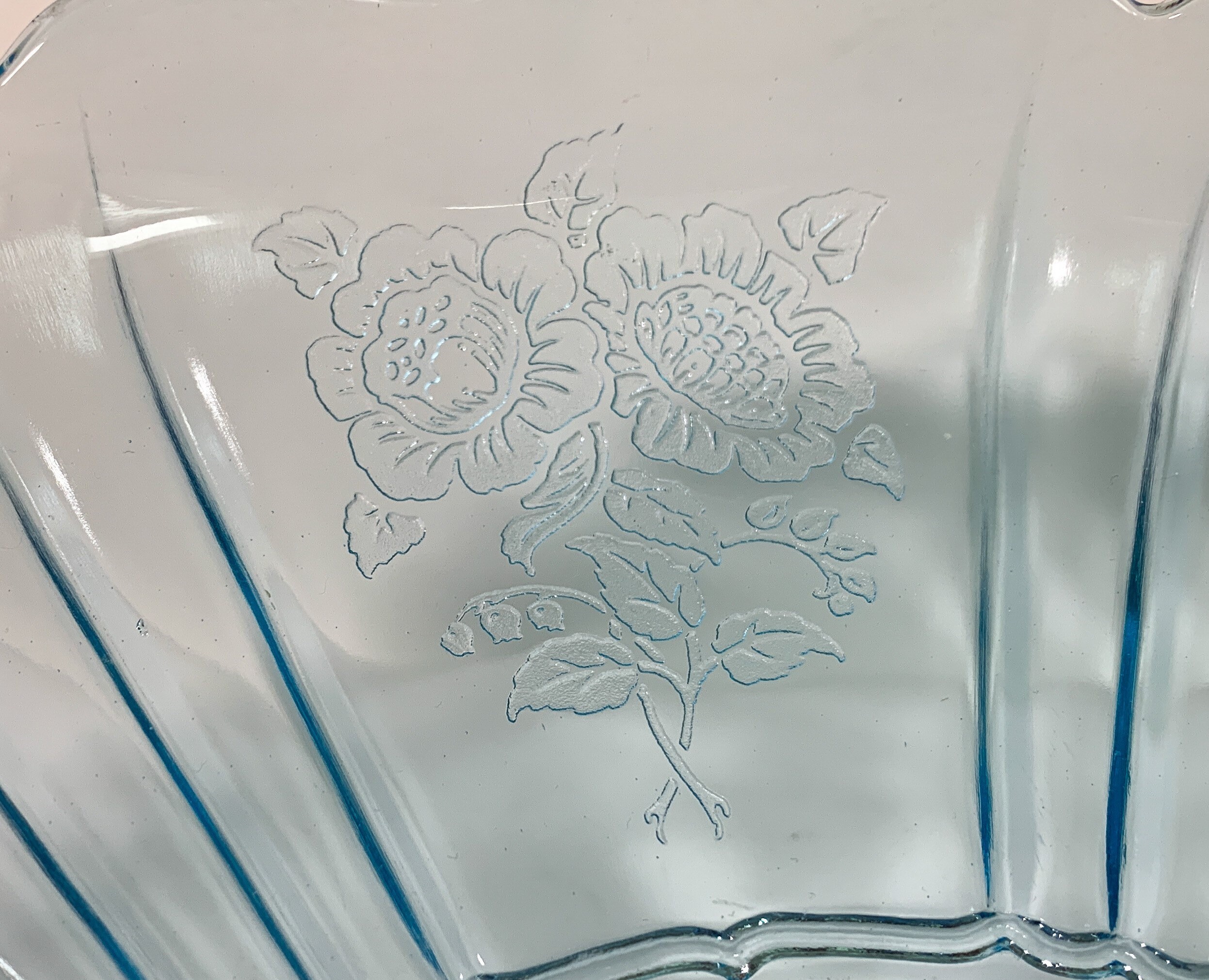 Vintage Mayfair Blue Low Bowl by Anchor Hocking Depression Glass ...