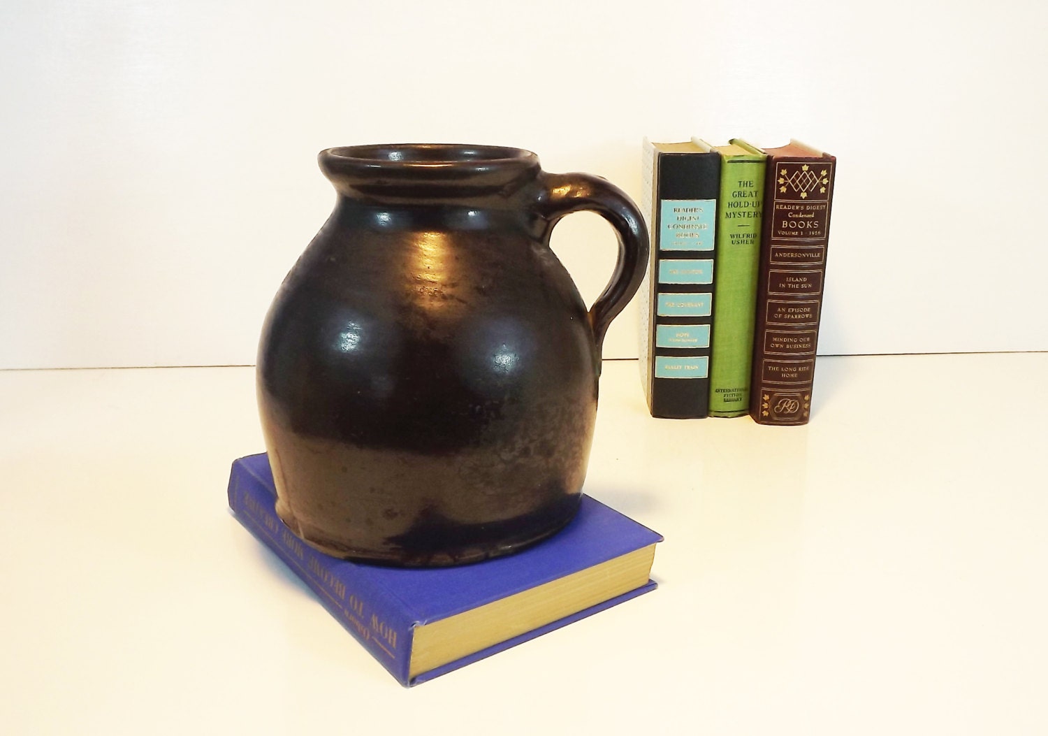 Rustic Brown Jug - Pottery Brown Jug - Vintage Hand Made Jug Brown ...