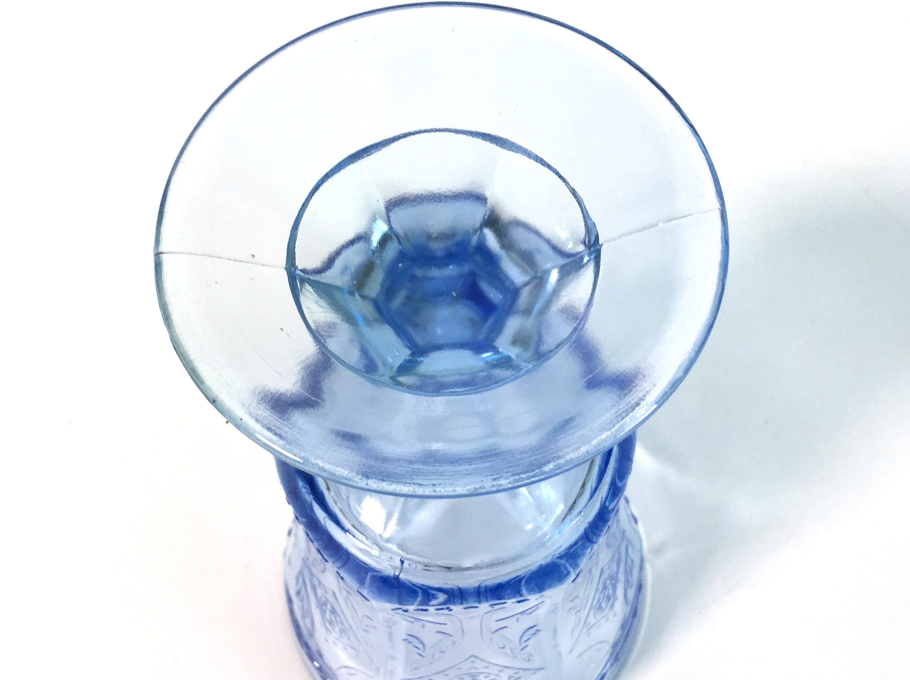 Vintage Recollection Blue Water Glass Indiana Glass Goblets Single