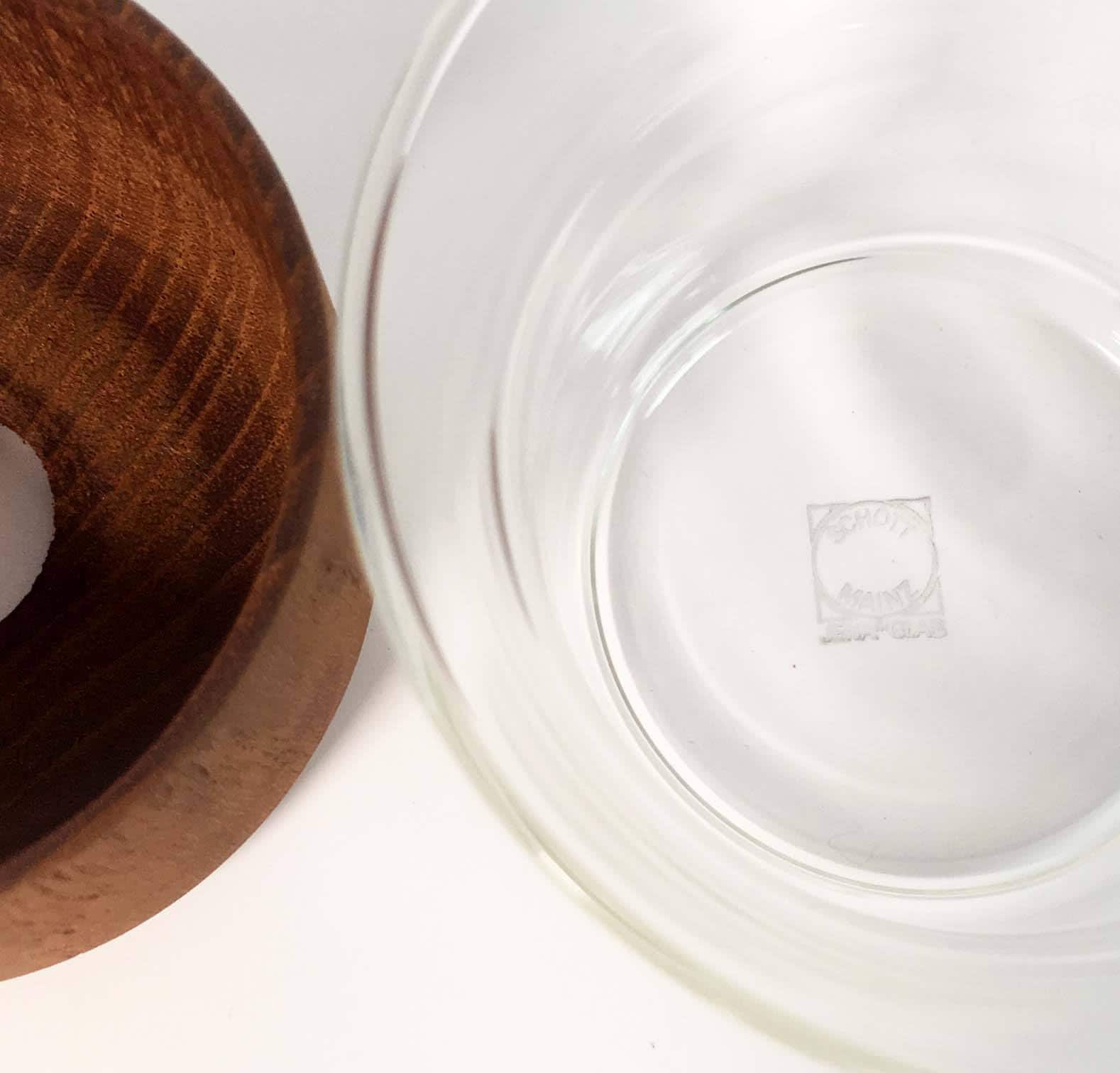 Vintage Schott Mainz Set of 4 Teak Wood and Glass Tea Cups - Coffee ...