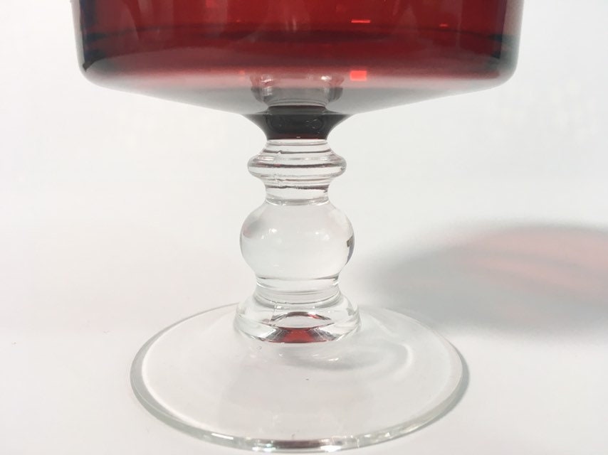 5 Vintage Ruby Red French Luminarc Dessert / Sherbet / Champagne ...