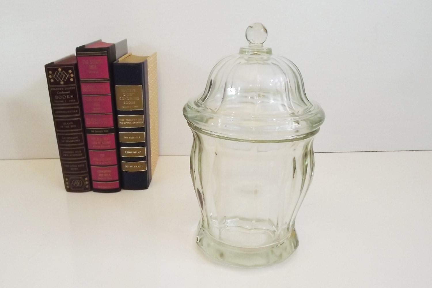 Vintage Heavy Clear Glass Antique Apothecary Jar with Lid - Drug Store ... Vintage Heavy Clear Glass Antique Apothecary Jar with Lid - Drug Store ...