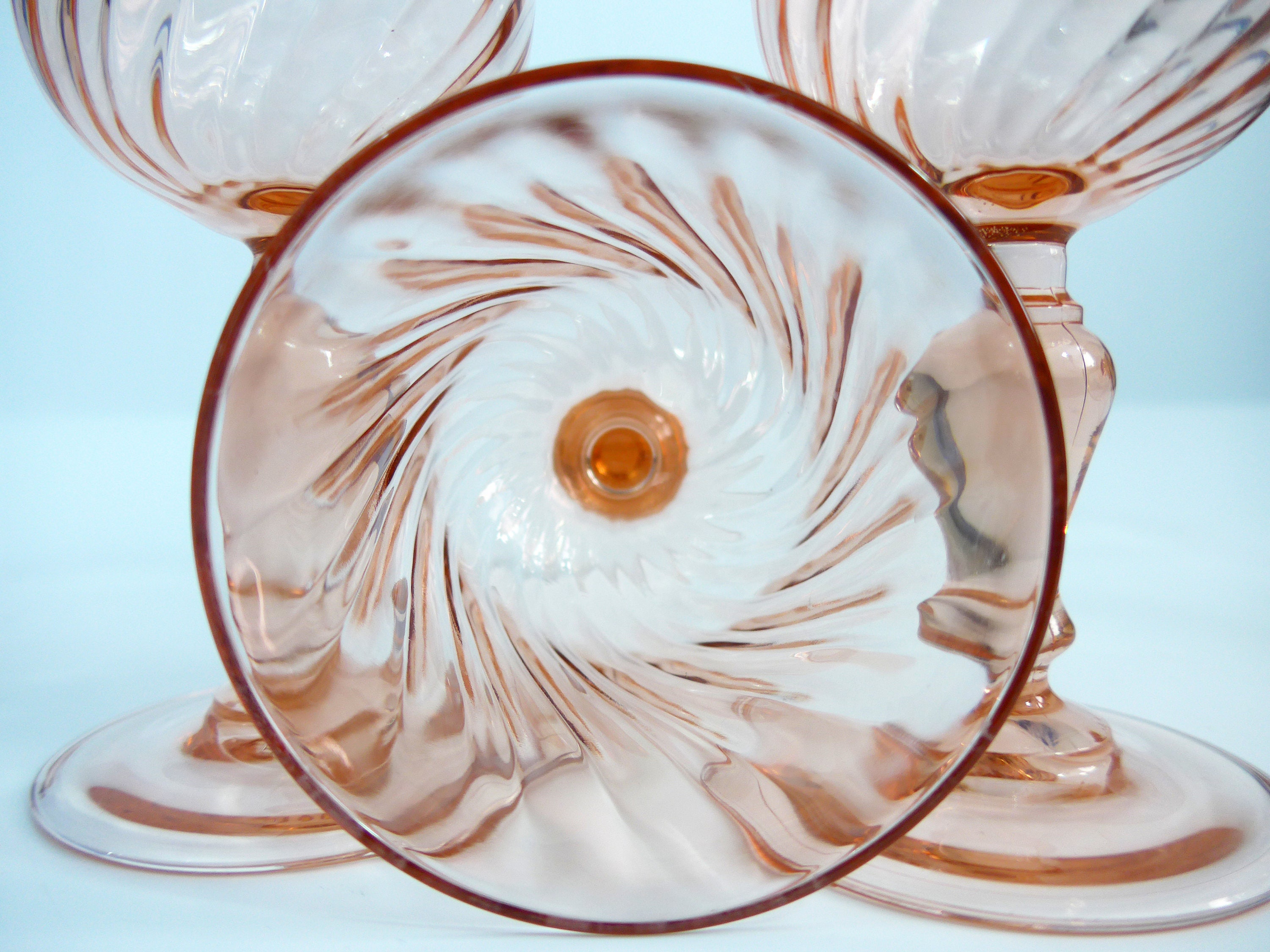 Vintage Set of 6 Luminarc France Rosaline Pink Water Goblets or Glasses ...