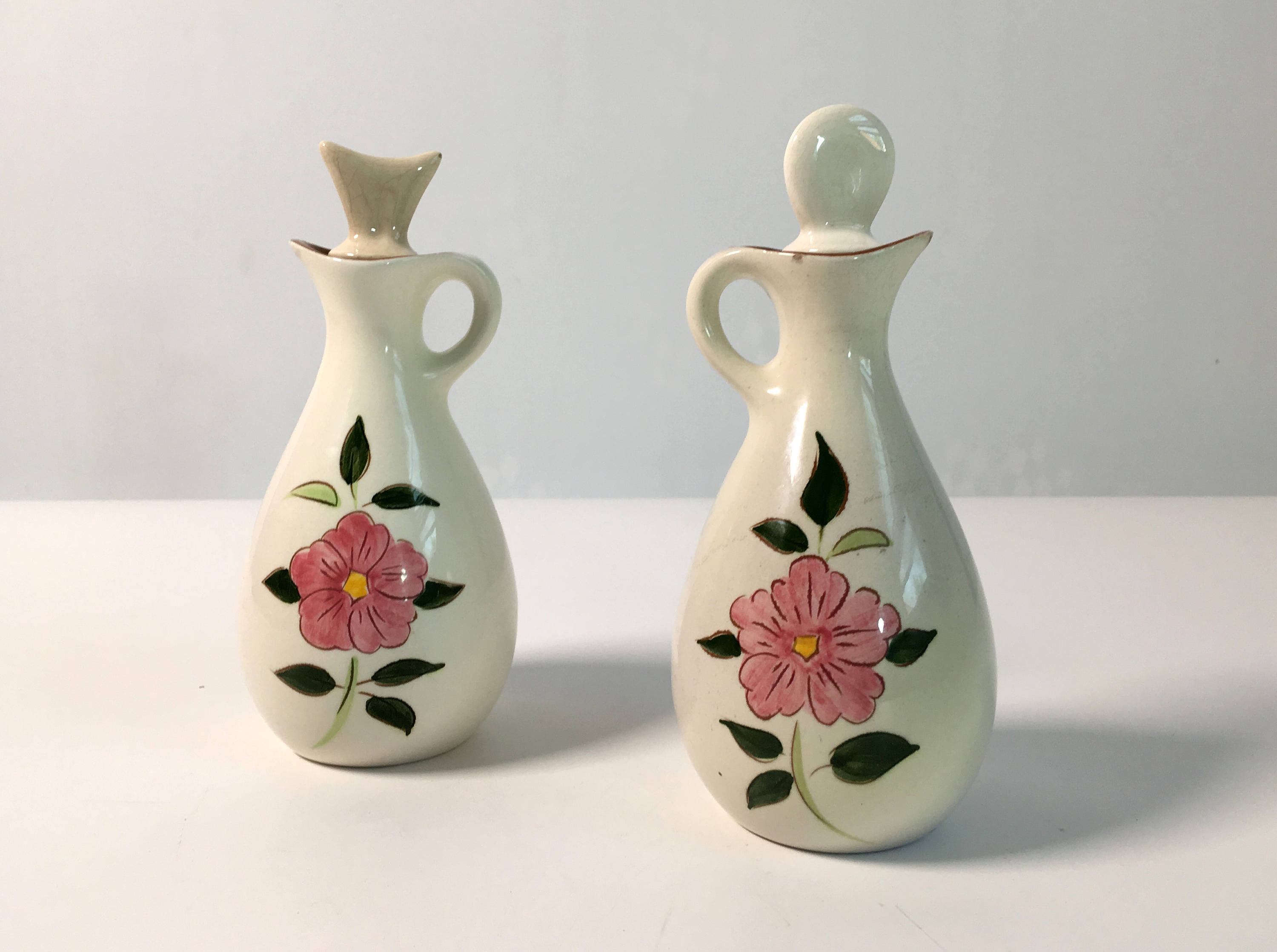 Mid Century Stangl Wild Rose Cruet Set - Oil & Vinegar Cruets by Stangl ...