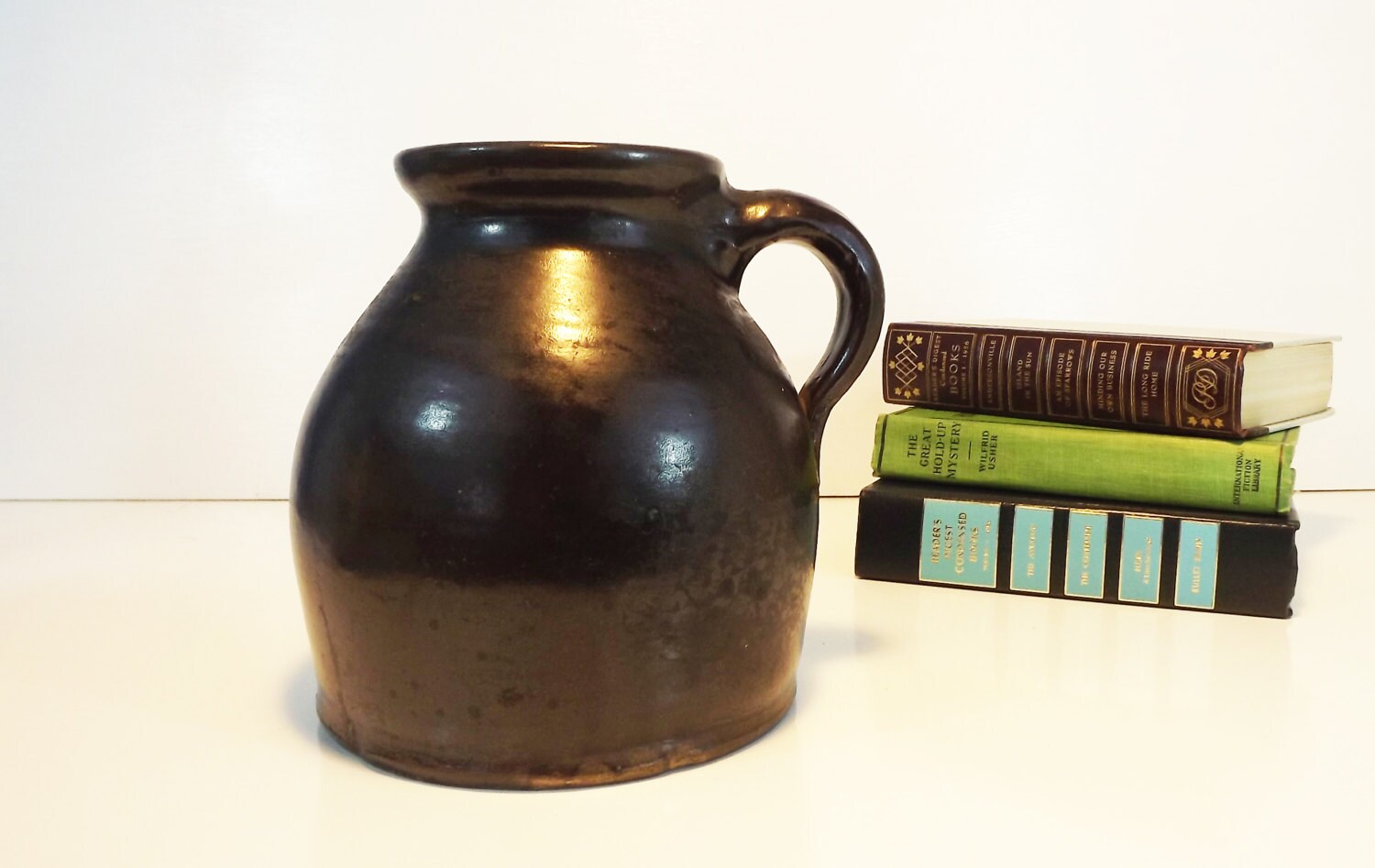 Rustic Brown Jug - Pottery Brown Jug - Vintage Hand Made Jug Brown ...