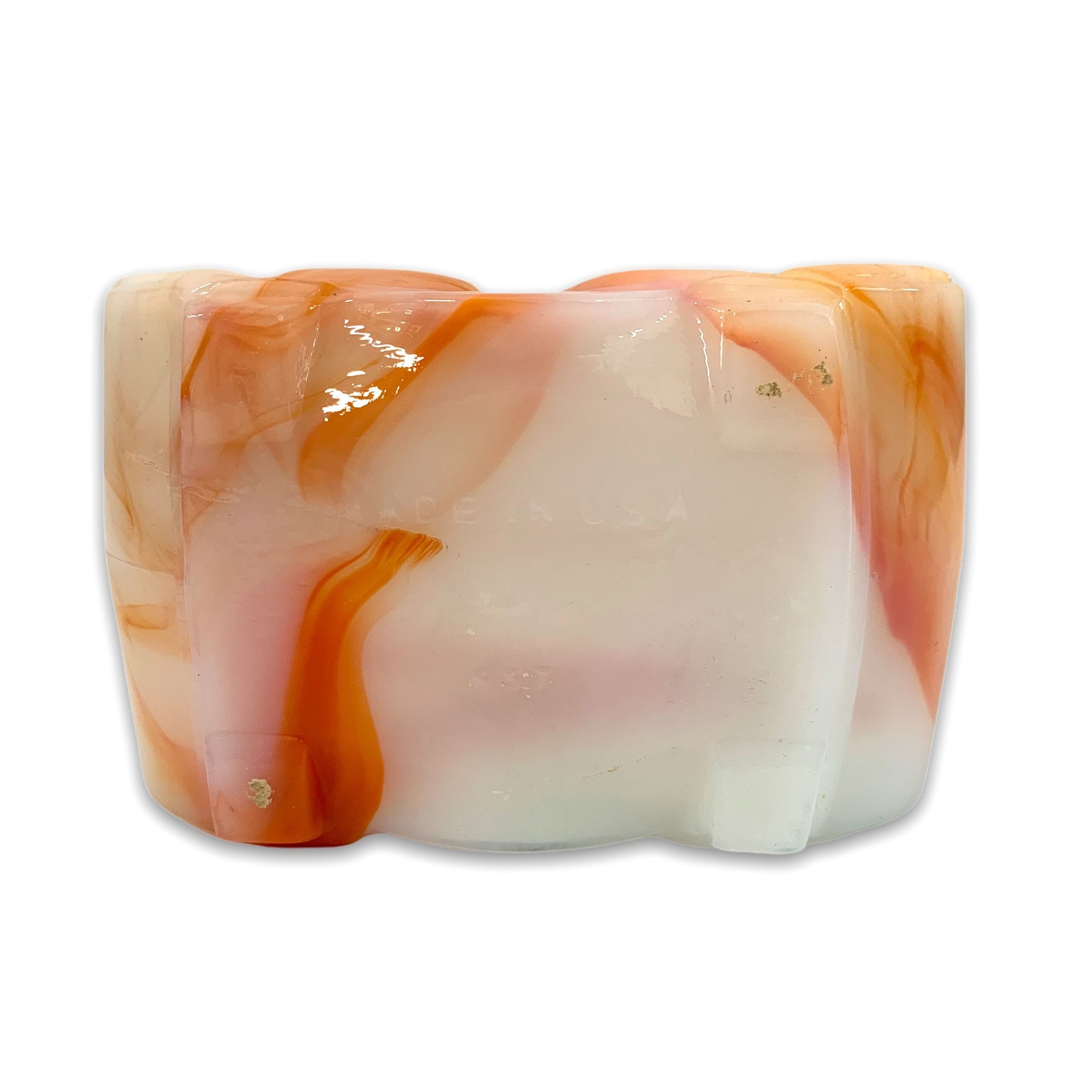 Vintage Akro Agate Double Lily Orange & White Planter Vase - Retro Slag ...