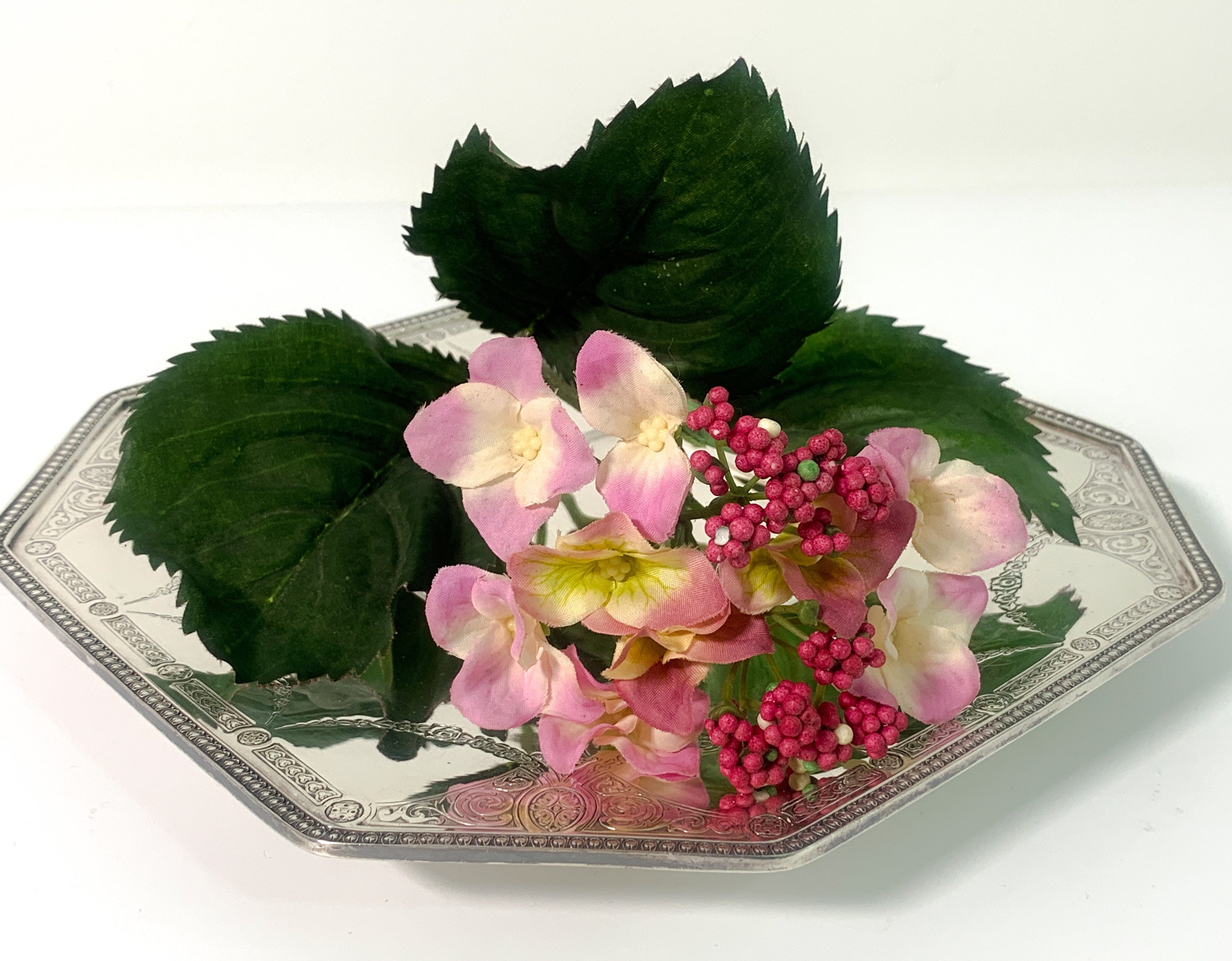 Antique Wallingford Wallace Silverplate Etched Garland Tray - Vintage ...