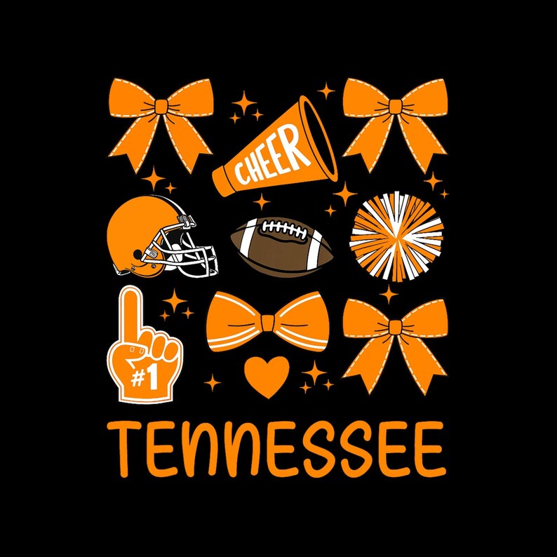 Tennessee Women Girls Kids Bow Orange for TN Lovers Digital PNG. - Etsy