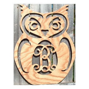 Owl Monogram Wood Sign Personalized Decor Owl Decor Owl - Etsy
