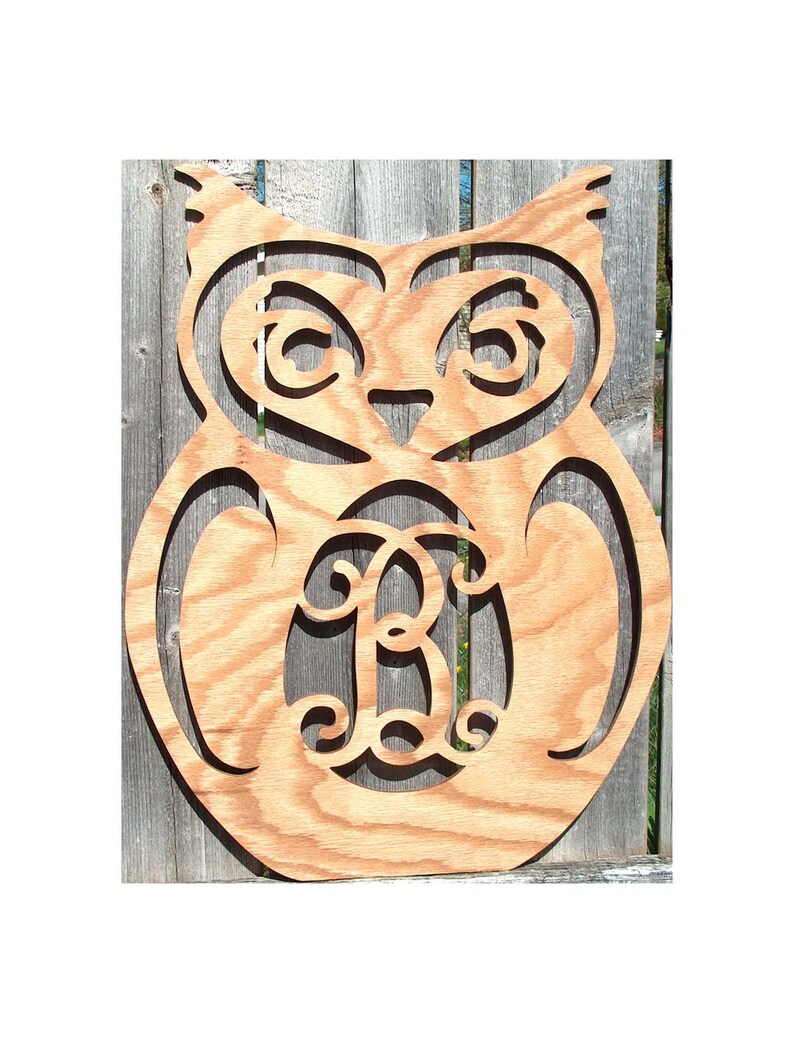 Owl Monogram Wood Sign Personalized Decor Owl Decor Owl - Etsy