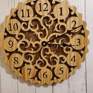 Rustic Wood Wall Clock, Retirement Gift Idea, Fretwork Clock, Keepsake Gift, Unique Clock ...