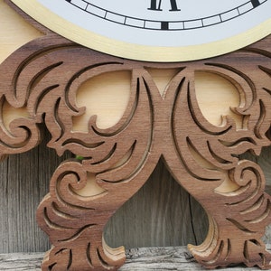 Vintage Style Wood Wall Clock, Rustic Clock, Retirement Gift, Fretwork ...