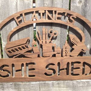 Personalized Craft Room Wood Sign, Crafter She Shed Sign, Happy Place ...