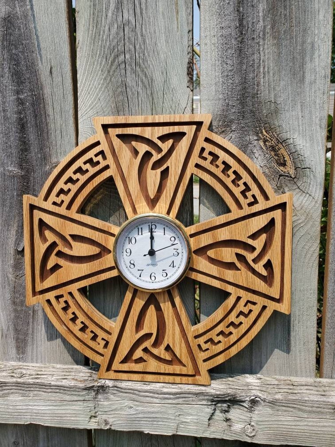Celtic Cross Wall Clock, Celtic Knot Decor, Celtic Wall Hanging, Irish ...