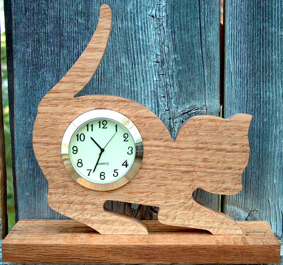 Cat Desk Clock Pet Parent Gift Cat Lover Gift Anniversary - Etsy