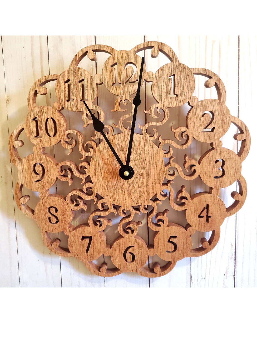 Rustic Wood Wall Clock Retirement Gift Idea Fretwork Clock - Etsy