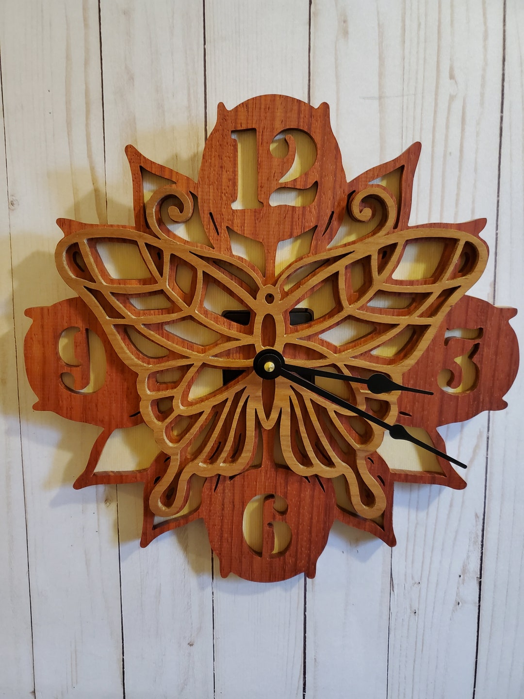 Butterfly Wall Clock, Butterfly Decor, Nature Decor, Birthday Gift ...