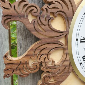 Vintage Style Wood Wall Clock, Rustic Clock, Retirement Gift, Fretwork ...