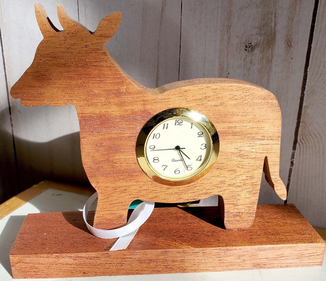 Cow Desk Clock, Farmhouse Kitchen Decor, Cow Lover Gift, Office Decor ...