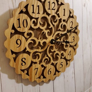 Rustic Wood Wall Clock, Retirement Gift Idea, Fretwork Clock, Keepsake Gift, Unique Clock ...