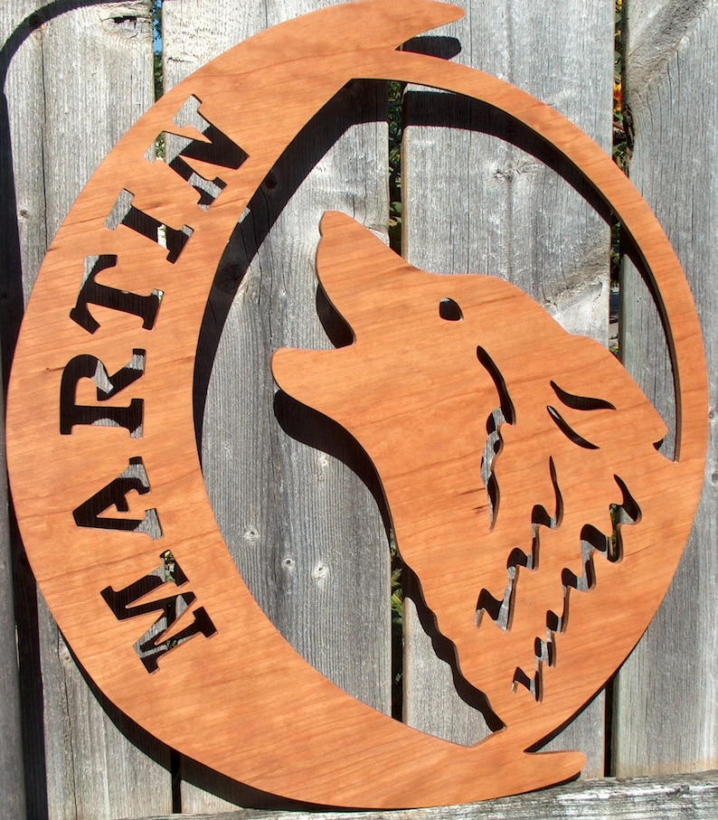 Personalized Wolf Sign Personalized Decor Wolf Lover Gift | Etsy