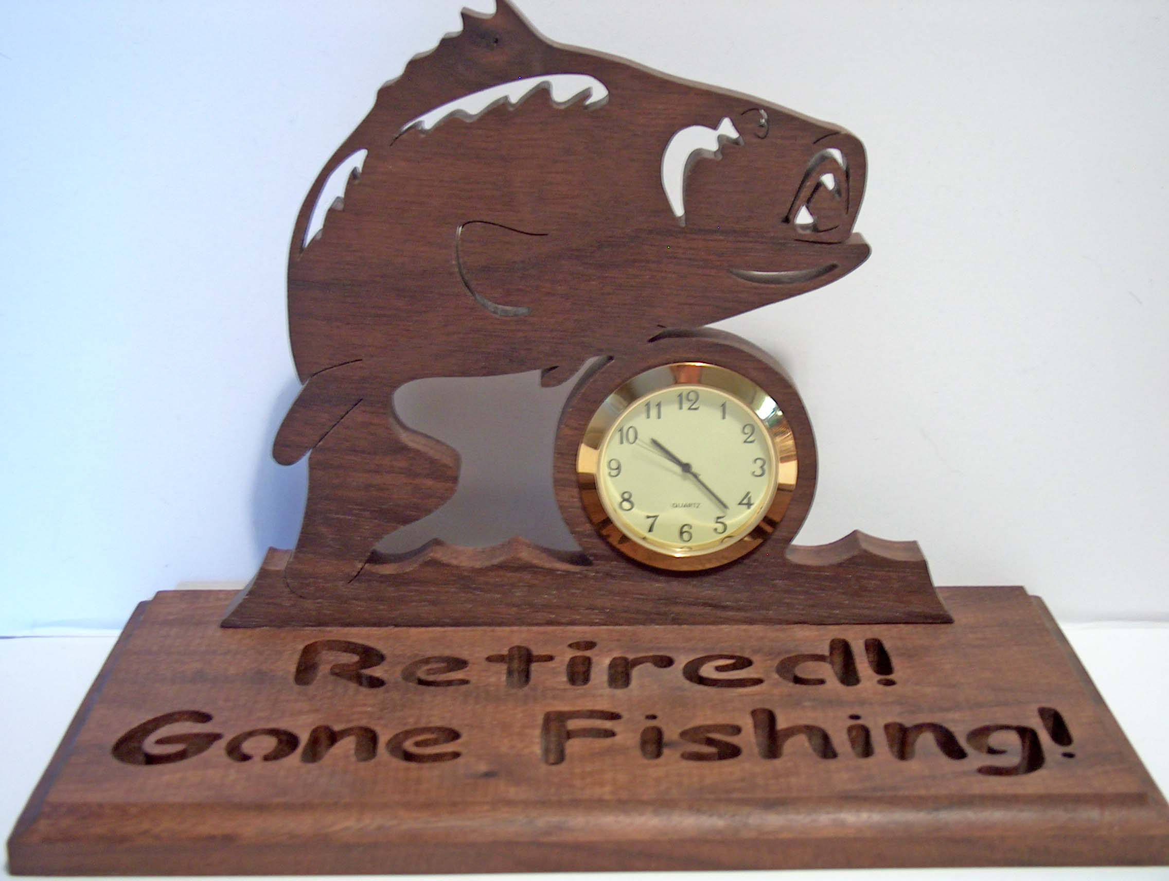 Fisherman Retirement Gift Bass Desk Clock Bass Fishing Gift | Etsy