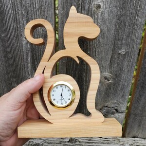 Cat Desk Clock, Cat Lover Gift, Anniversary Gift Idea, Pets Gift, Kitty ...