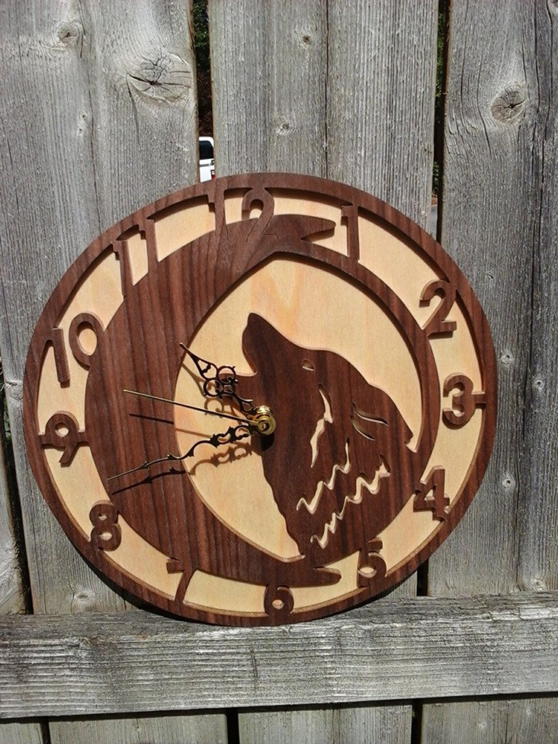 Wolf Wall Clock Wolf Moon Clock Howling Wolf Clock Wolf - Etsy